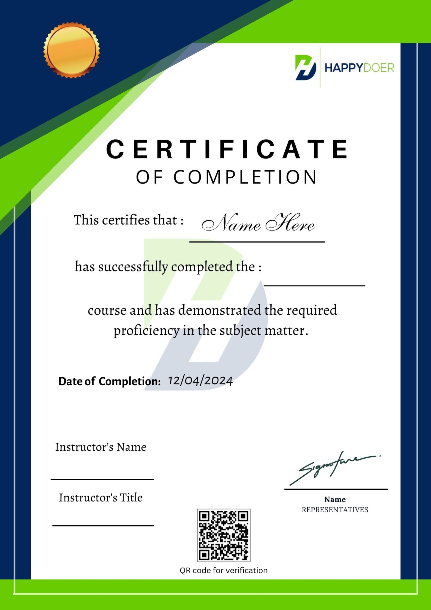 Happy Doer Certificate - HAPPYDOER DIRECTORY - FZCO | Sale Elearning Courses Online